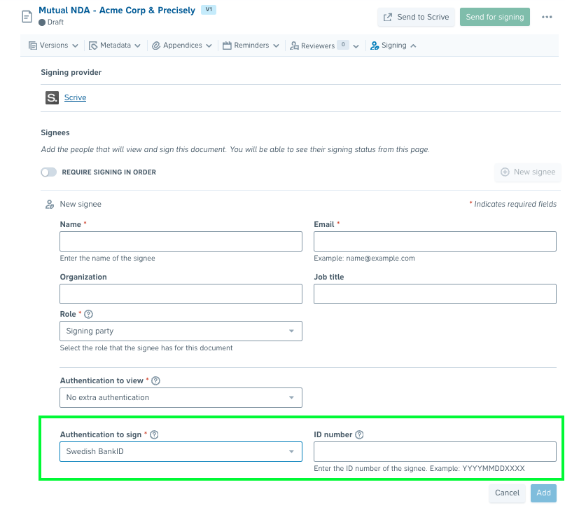 Precisely + Swedish BankID integration